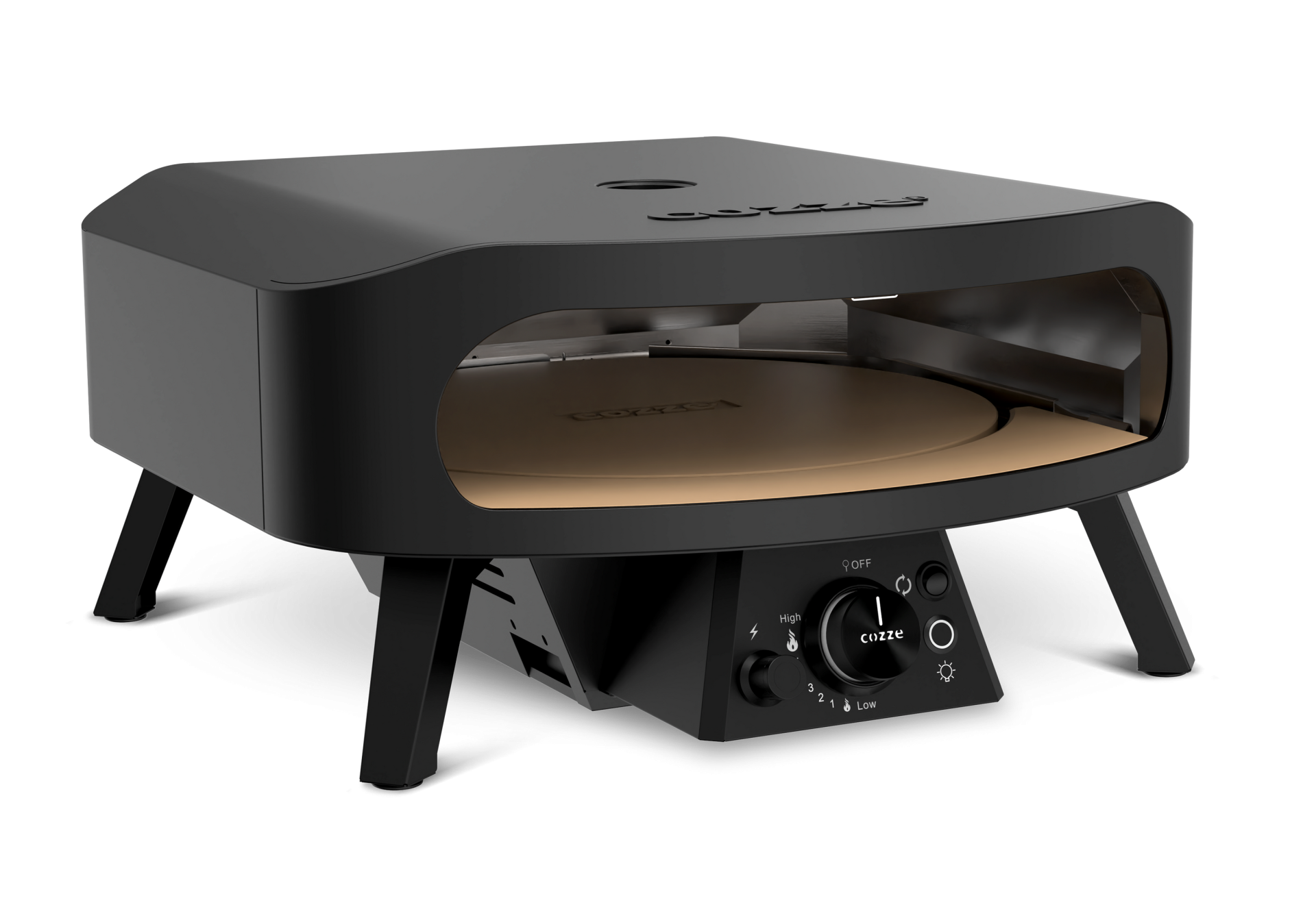 Cozze 17“ Pizzaofen Gas Classic schwarz mit drehbarem Pizzastein | SM90937